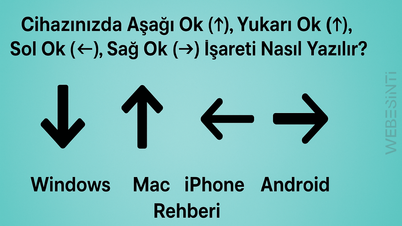 Cihazınızda Aşağı Ok (↓), Yukarı Ok (↑), Sol Ok (←) Sağ Ok (→) İşareti Nasıl Yazılır? [Windows ...